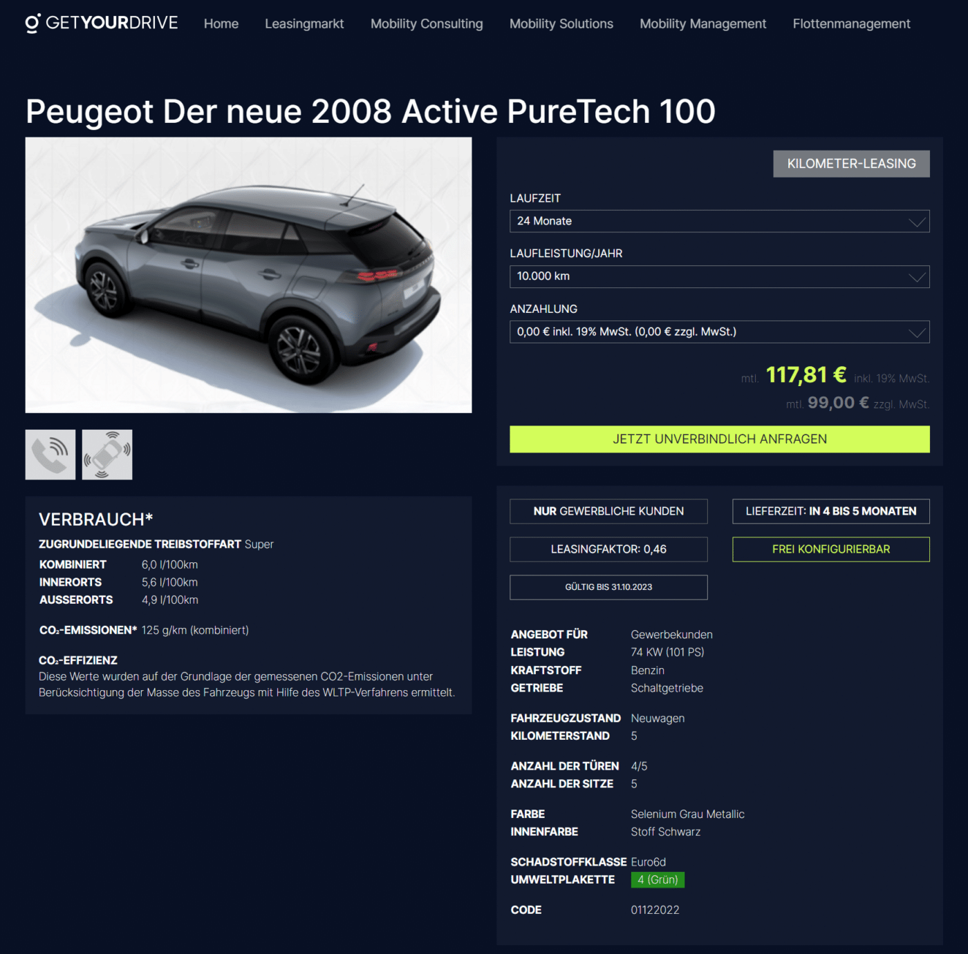 Peugeot 2008 Leasing Rückläufer